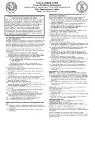 Texas child labor Law - Workplace Posters